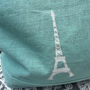 Ballard Designs | Bags | New Ballard Designs Eiffel Tower Embroidered Tote Bag With Leather ...